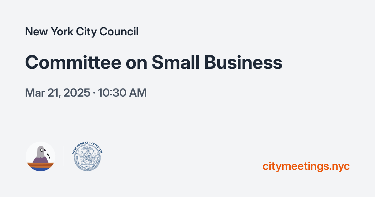 New York City Council | Committee on Small Business | March 21, 2025 ...